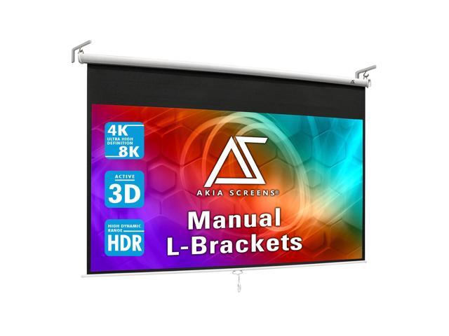 Akia Screens 100 inch Projector Screen Pull Down Manual B 16:9 8K 4K HD ...