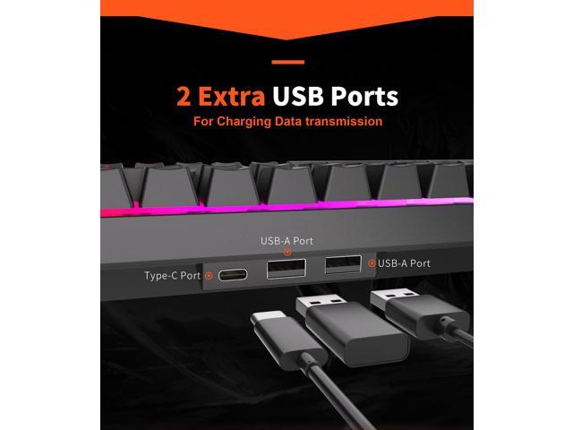 RK ROYAL KLUDGE RK G68 2.4Ghz Wireless/Bluetooth/Wired 65% Mechanical Keyboard Hot Swappable ...