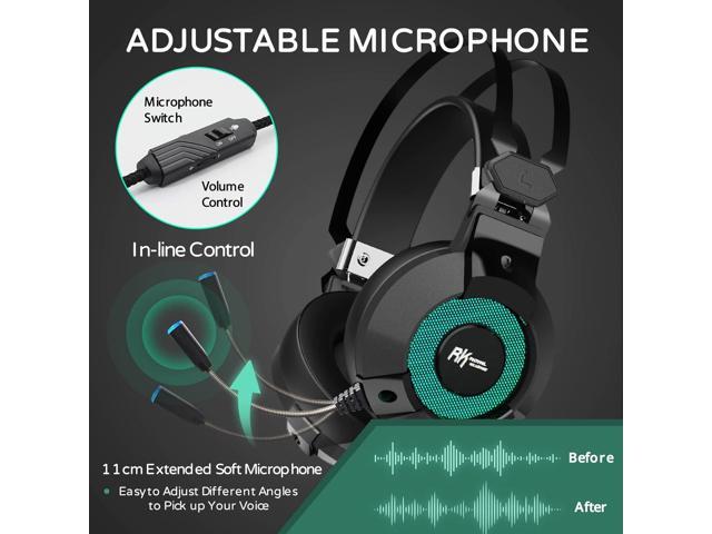 RK ROYAL KLUDGE PS4 Gaming Headset with Microphone, RK E9000 Xbox ...