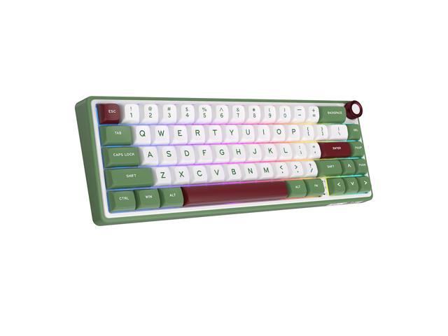RK ROYAL KLUDGE Gaming Keyboard 5Q RGB 60% White/Green RK Snow Switches ...