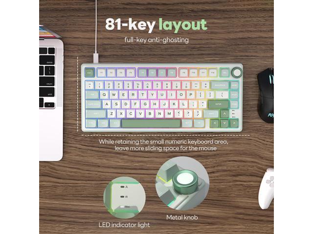 RK ROYAL KLUDGE R75 Mechanical Keyboard Wired with Volumn Knob 75% TKL ...