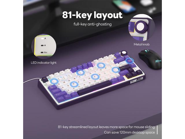 RK ROYAL KLUDGE R75 Mechanical Keyboard Wired with Volumn Knob 75% TKL ...