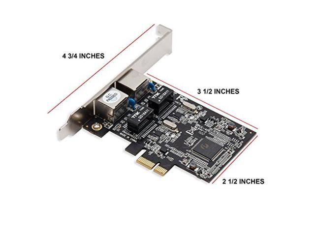 Syba 2 Port Gigabit Ethernet PCI-e x1 Network Interface Card 10/100/1000Mbps LAN Adapter ...