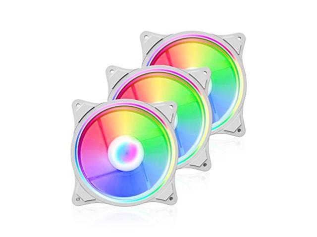 PANO-MOUNTS 120mm White 5V 3PIN Addressable RGB 4Pin PWM PC Case Cooler ...