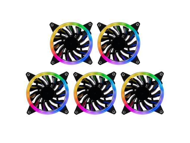 5-Pack Empowered PC Halo High Performance Quiet ARGB CPU Cooling Fans ...