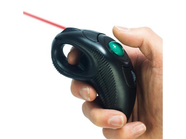 YUMQUA Y-10L Finger Handheld Trackball Mouse with Laser Pointer, 2.4G ...