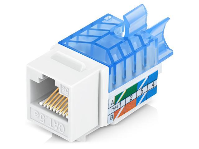 Everest 45deg Angled CAT5e Keystone Jack in White - Slim Profile, UTP ...