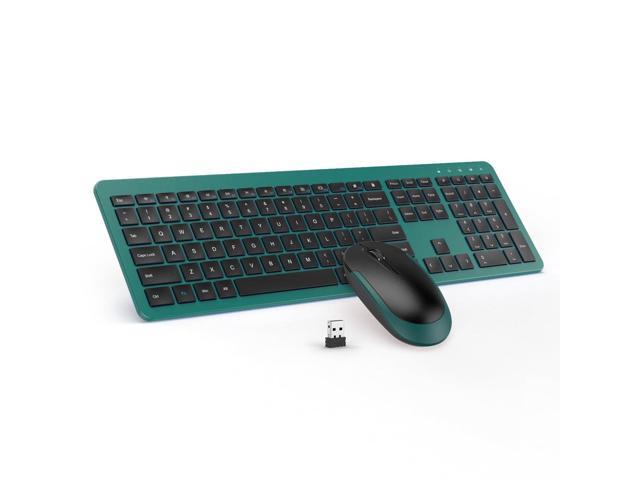 Wireless Keyboard and Mouse Combo - Full Size Slim Thin Wireless Keyboard Mouse with Numeric ...