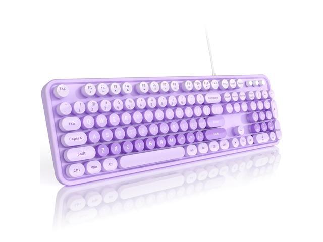 MOFII Keyboard Wired Large Print, Computer Keyboard Plug Play, Colorful ...