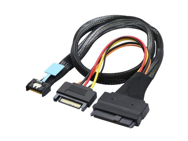 cablecc Mini Cool Edge IO MCIO 4X to U.2 SFF-8639 NVME PCIe PCI-Express ...