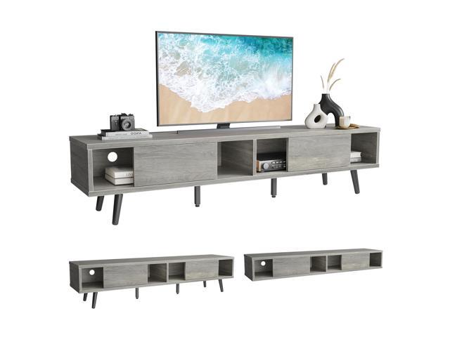Bestier Mid Century Modern TV Stand for TVs up to 75" with Storage Grey ...