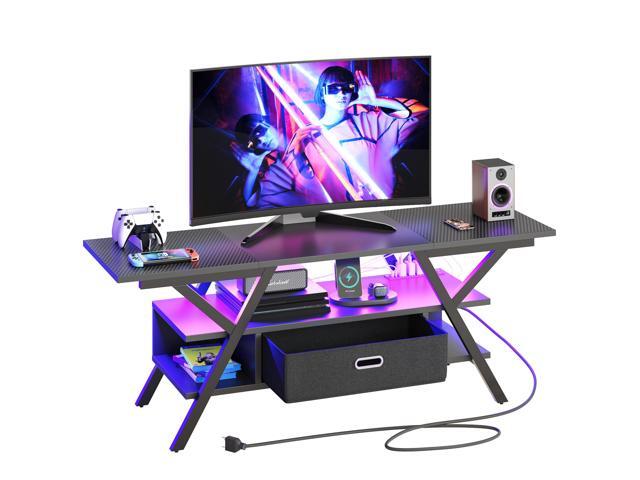 Bestier Gaming TV Stand for TV up to 65 Inch 55 Gaming Entertainment ...