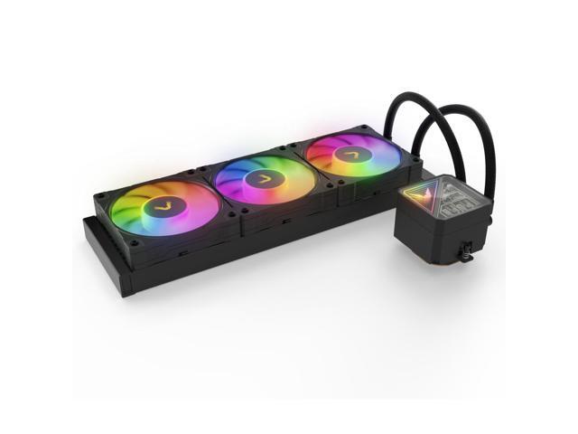 Valkyrie V360 Lite AIO CPU Liquid Cooler - Black, 360mm, RGB LEDs, FDB ...