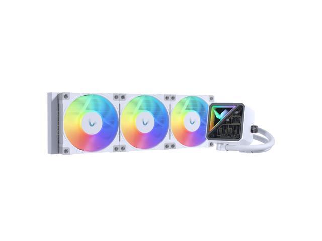 Valkyrie V360 Lite AIO CPU Liquid Cooler- White, 360mm, RGB LEDs, FDB ...