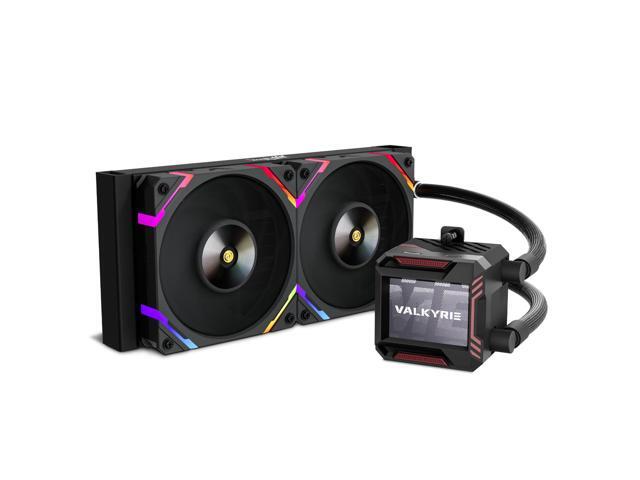 Valkyrie Syn 240 Black - AIO CPU Liquid Cooler - LCD Screen Inside PC ...