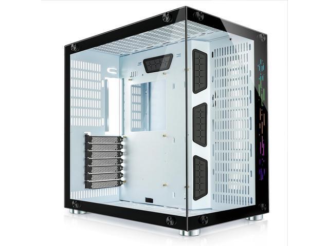 GIM ATX Mid-Tower Case White Gaming PC Case 2 Tempered Glass Panels ...
