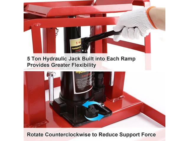 Car Ramps 2 Pack Hydraulic High Lift Service Vehicle Ramps 5T 11023 lbs ...