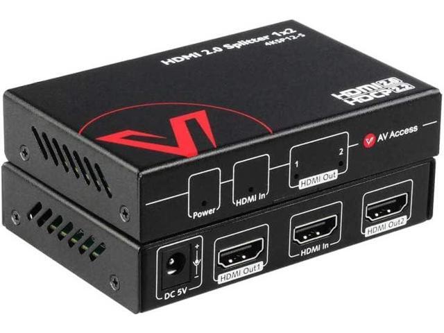 4K@60Hz/1080p@120Hz HDMI 2.0 Splitter 1 in 2 Out, Auto Downscaler with ...