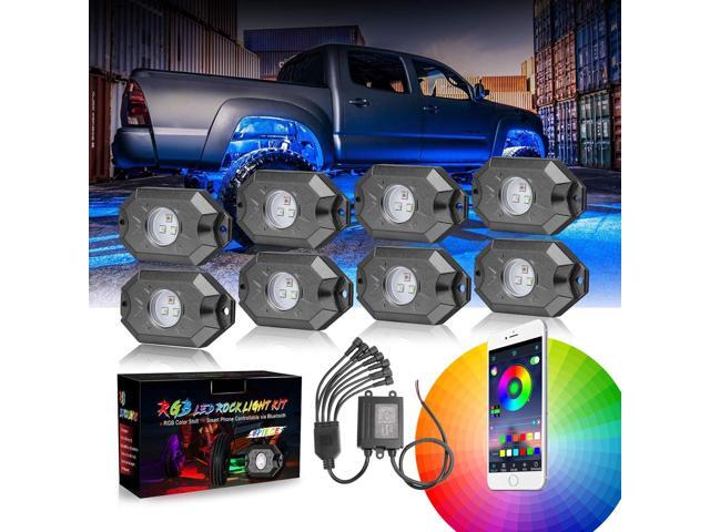 Auto 8 Pods RGB LED Rock Light Kits with Bluetooth Controller ...