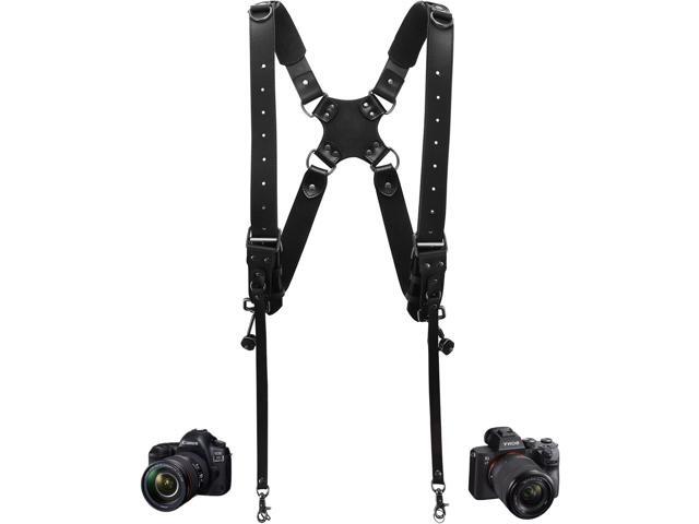 Camera Harness for 2 Cameras Small Size,Dual Shoulder Leather Camera ...
