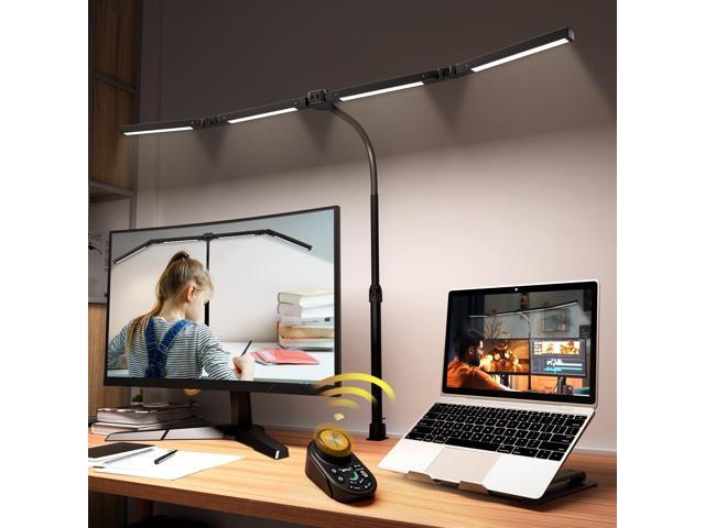 Adjustable LED Desk Lamp Stepless Dimming & Color Temp Remote Control ...