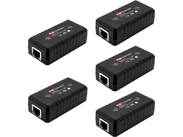 5-Piece PoE Extender,1 Channel Ethernet Extender/Switch, PoE Repeater ...