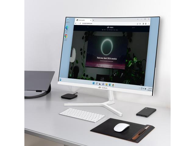 CRUA 24 Inch Curved Monitor, FHD(1920×1080p) 100HZ 99% sRGB Computer ...