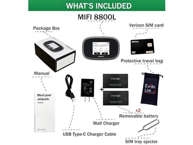 Verizon Jetpack Inseego WiFi 4G LTE MiFi 8800L | LTE Cat18 LTE Up to 1 ...