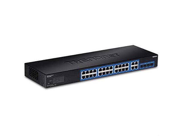 TRENDnet 28-Port Gigabit Web Smart Switch, 24 x Gigabit Ports, 4 x ...