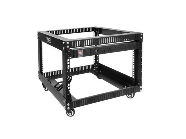 RIVECO 6U Server Rack with Wheels Open Frame Networking Rack+ PDU 8 ...