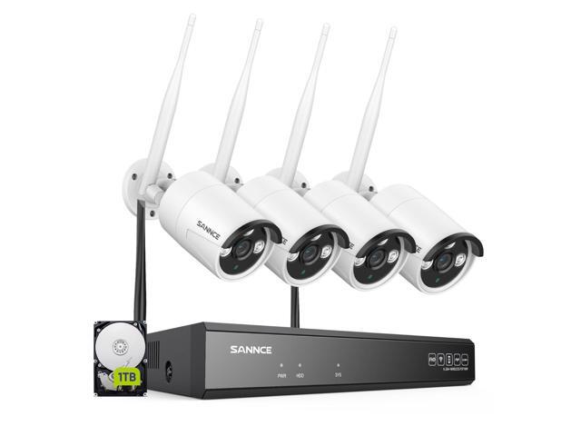 SANNCE 10CH 5MP Wireless NVR Security Camera System with 1TB HDD 4Pcs ...