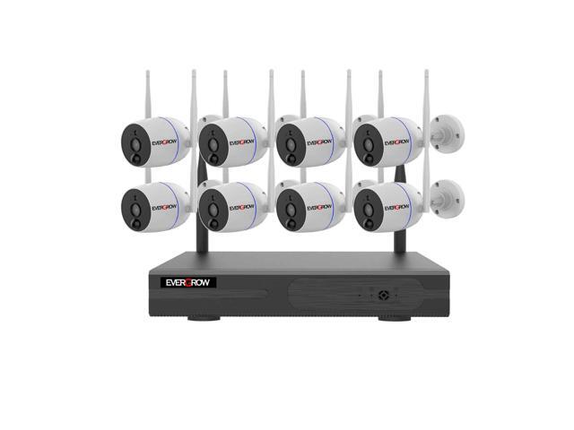 [2 Way Audio, Long Range, 10 Channel NVR] Wireless Security Dual Mode ...