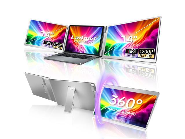Laptop Screen Extender, 14" FHD 1200P IPS Triple Monitor Extended for ...