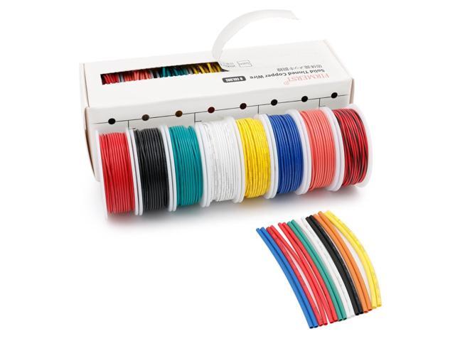FIRMERST 18 Gauge 20 Feet Solid Core Tinned Copper Hook up Wire Kit - 8 ...
