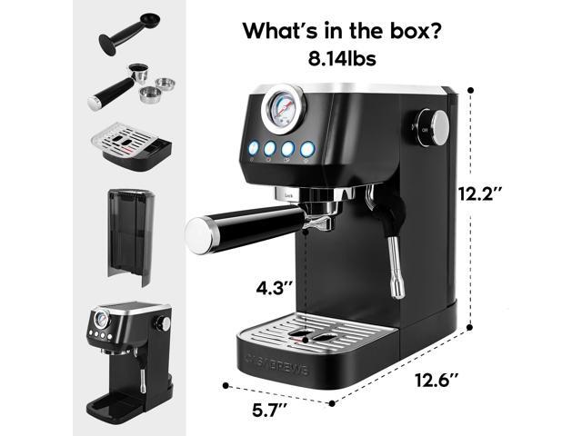 Casabrews 20 Bar Espresso Machine Semi-Automatic Coffee Maker with Milk ...