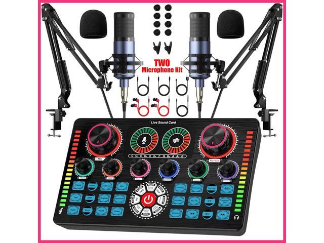 Studio Recording Kit Podcast Equipment Bundle Music Mixer w/ 2 ...