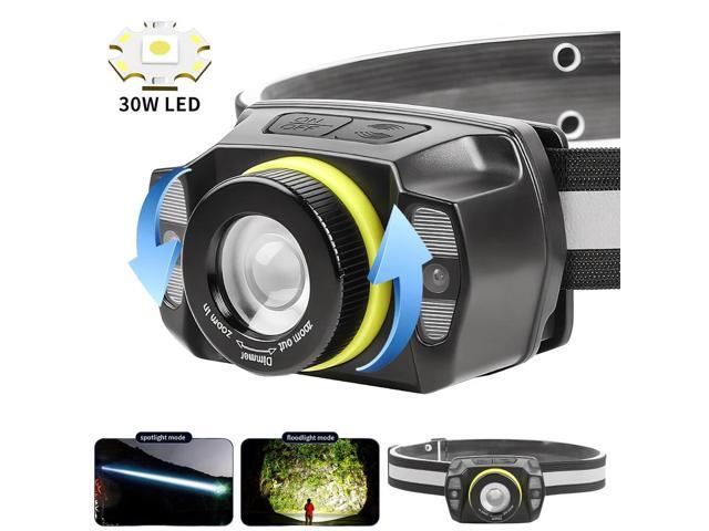LED Rechargeable Headlamp Super Bright with 5 Mode Work Light Bar Head ...