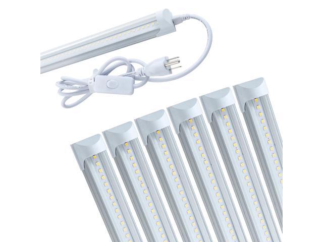 4FT 6 Pack LED Shop Light T8 Linkable Ceiling Tube Fixture 24W Daylight ...