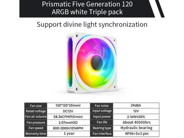 3 PACKS 120mm GEN5 Addressable-RGB case Fan,Multifaceted Infinity ...