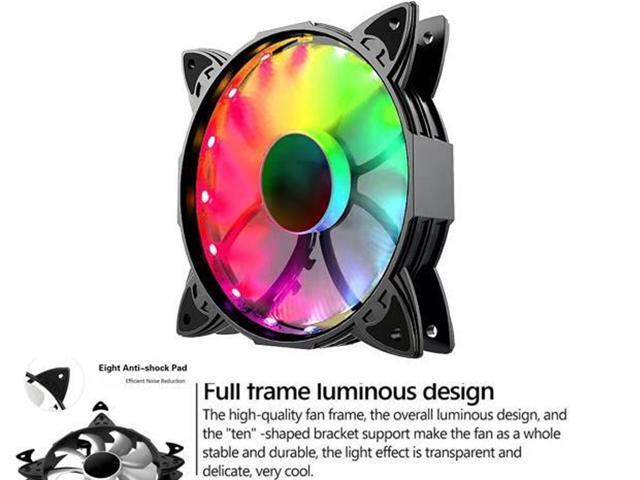 120mm Case Fan with Controller, Black 5V/6PIN ARGB Motherboard Computer ...