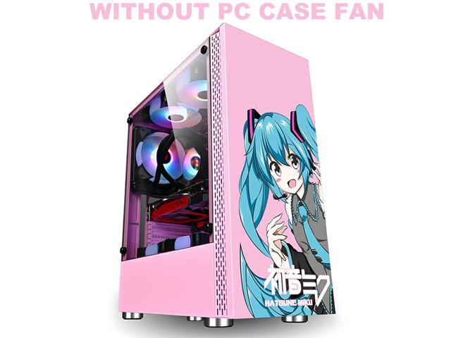 Miku Mid Tower Gaming Computer Tempered Glass Case,with USB3.0, USB2.0 ...