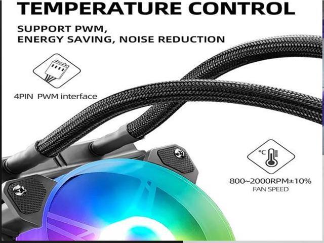 240 CPU Water Cooler AIO Cooler 240mm CPU Liquid Cooler White LED ...