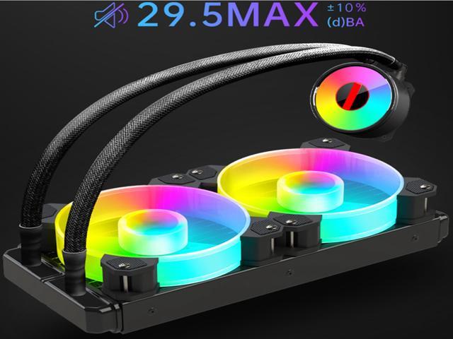 240 CPU Water Cooler AIO Cooler 240mm CPU Liquid Cooler White LED ...