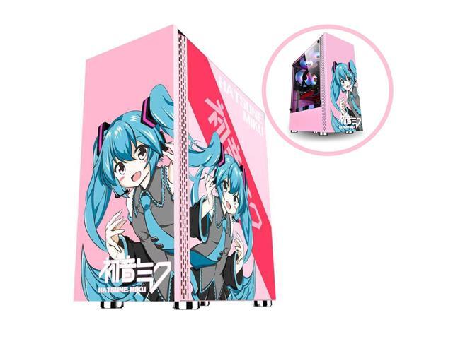 Miku Mid Tower Gaming Computer Tempered Glass Case,with USB3.0, USB2.0 ...