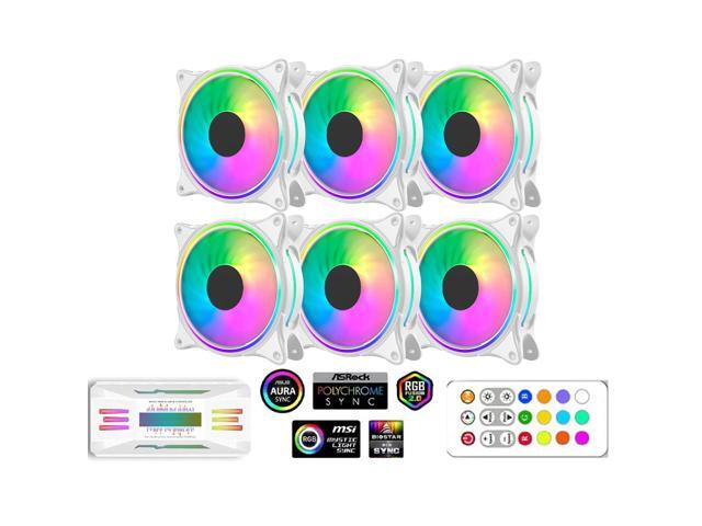 ARGB Case Fans (PWM), 6 pack / 120mm Silent Computer Cooling PC Case ...