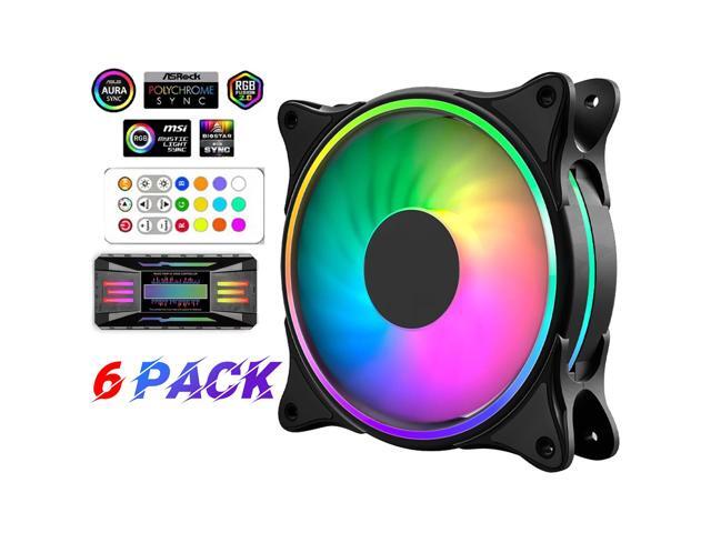 ARGB Case Fans (PWM), 6 pack / 120mm Silent Computer Cooling PC Case ...