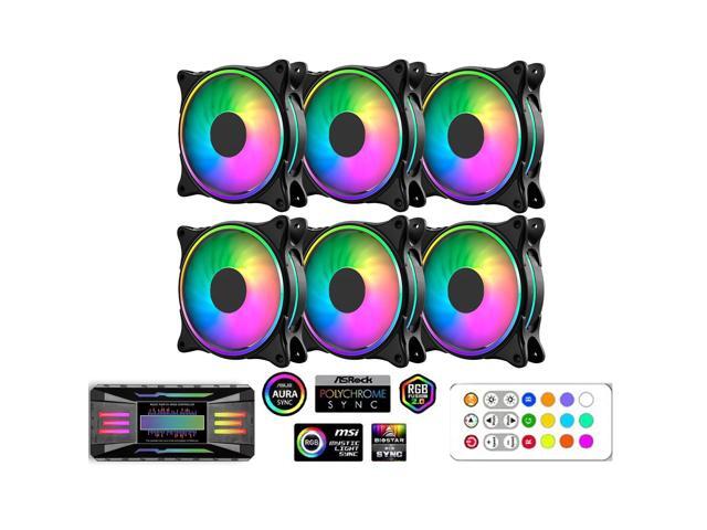 ARGB Case Fans (PWM), 6 pack / 120mm Silent Computer Cooling PC Case ...