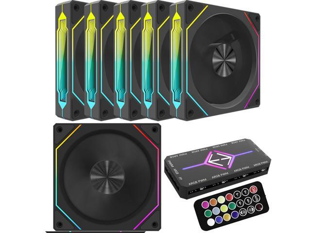 120mm PWM ARGB Case Fan with Fan Hub and Remote,Motherboard Aura SYNC ...