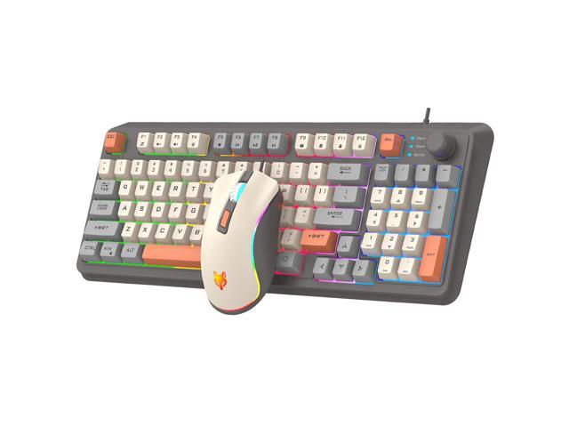 K820 USB Corded Gaming Keyboard and Mouse Kit Colorful Lighting 94 Keys ...
