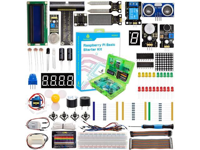KEYESTUDIO Basic Starter Kit for Raspberry Pi 4 3 3B/2B/B+, with Tutorials C+ Python Java Code ...